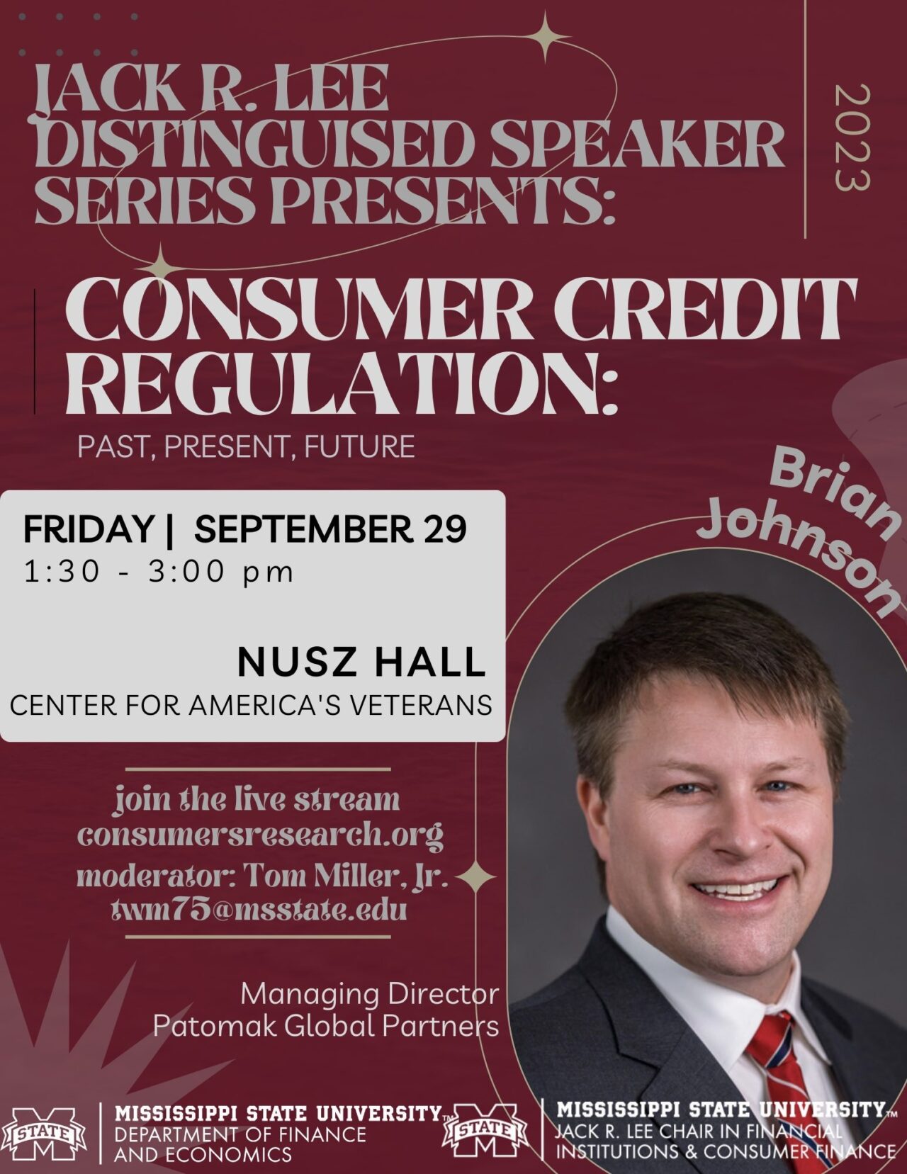 2023 Jack R. Lee Distinguished Speaker Series Presents: Consumer Credit ...